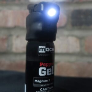 Mace Brand Magnum 3 Pepper Gel (45g) — 18’ Police Strength Pepper Gel, Flip Top Safety Cap, Wind-Safe Thick Gel Stream Technology, UV Dye — Self Defense Pepper Spray for Women & Men, Made in The USA