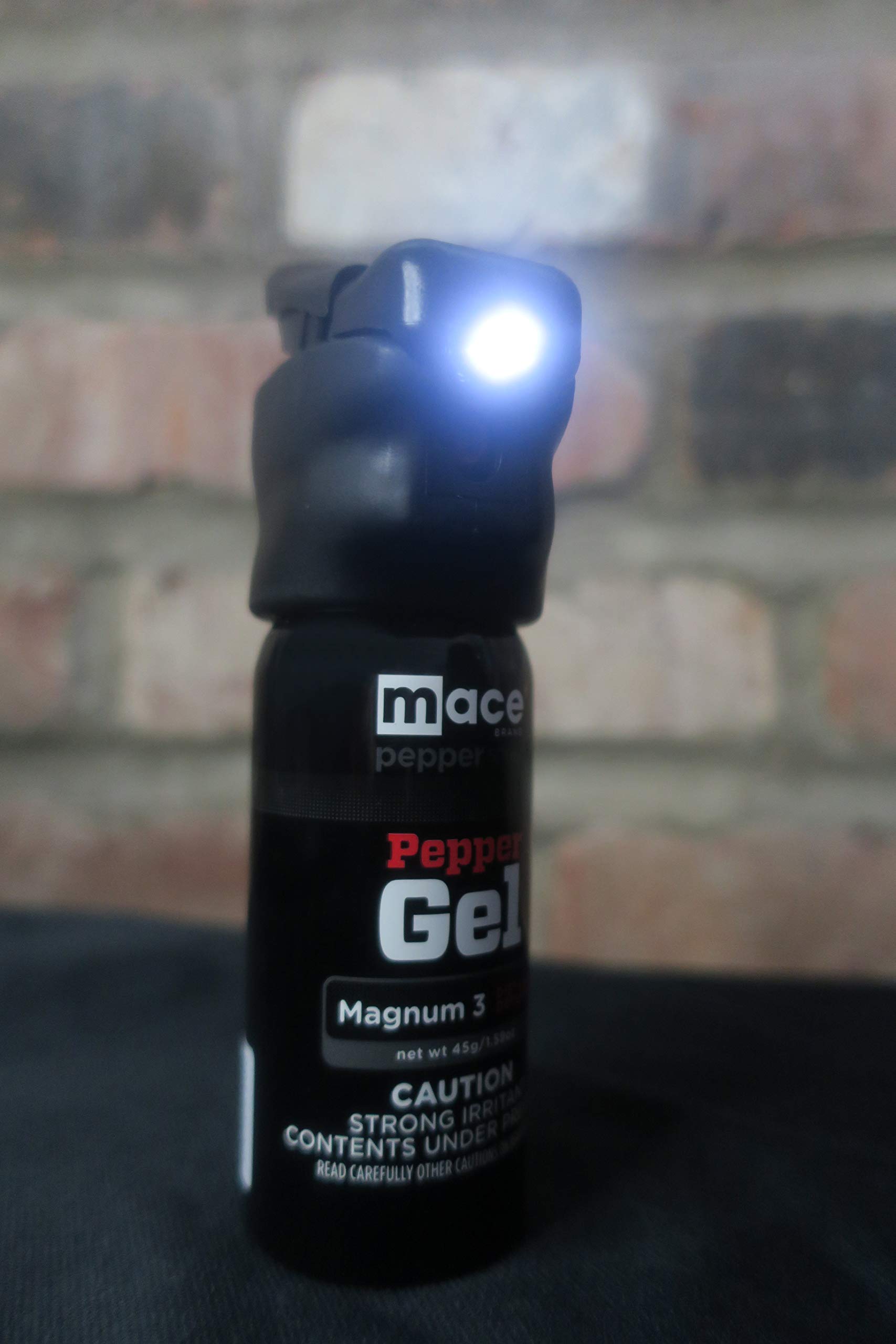 Mace Brand Magnum 3 Pepper Gel (45g) — 18’ Police Strength Pepper Gel, Flip Top Safety Cap, Wind-Safe Thick Gel Stream Technology, UV Dye — Self Defense Pepper Spray for Women & Men, Made in The USA