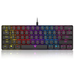 gtracing mechanical gaming keyboard 60% colorful backlit wired ultra compact 61 keys mini for computer pc laptop windows type-c blue switches gt882