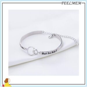 FEELMEM Life Is Tough But So Am I Bracelet Depression Suicide Mental Health Awareness Inspirational Jewelry Recovery Gift Keep Going Gift (Life Is Tough-silver)