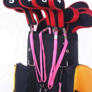 Stop Losing Golf Head Covers - A99Golf Leash Strap 4 III with Bag Strap (Pink)