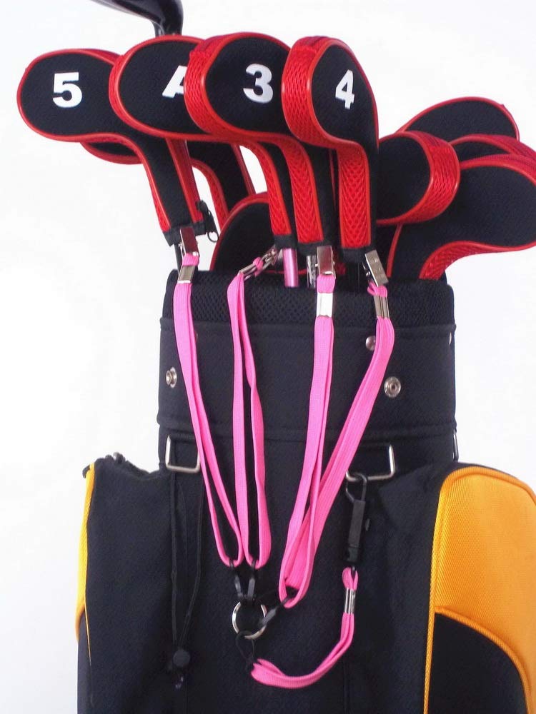 Stop Losing Golf Head Covers - A99Golf Leash Strap 4 III with Bag Strap (Pink)