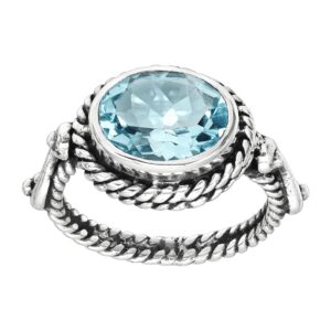 silpada 'torrington' blue topaz ring in sterling silver, size 9, size 9