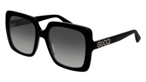 gucci gg0418s 001 54m black/grey gradient square sunglasses for women+ bundle with designer iwear eyewear kit