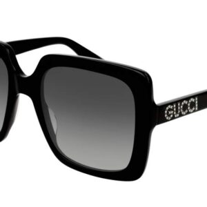 Gucci GG0418S 001 54M Black/Grey Gradient Square Sunglasses For Women+ BUNDLE With Designer iWear Eyewear Kit