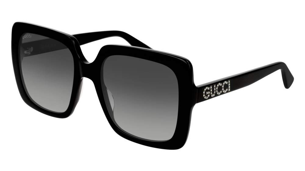 Gucci GG0418S 001 54M Black/Grey Gradient Square Sunglasses For Women+ BUNDLE With Designer iWear Eyewear Kit