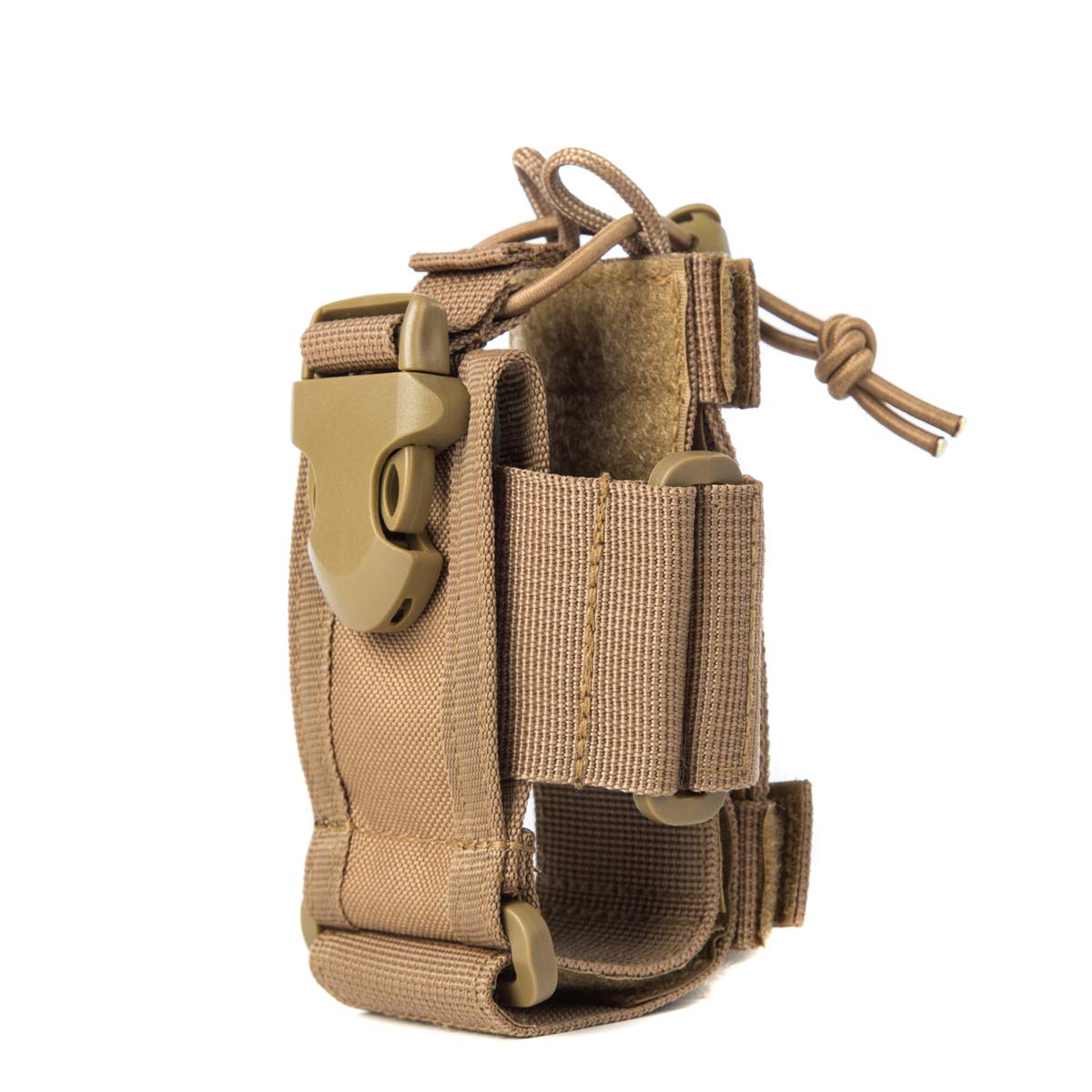 Tactical Radio Holder Radio Case Molle Radio Pouch Military Heavy Duty Radios Holster Bag for Two Ways Walkie Talkies Compatible with Bags/Packs/Duffels by LUITON (Tan)