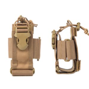 Tactical Radio Holder Radio Case Molle Radio Pouch Military Heavy Duty Radios Holster Bag for Two Ways Walkie Talkies Compatible with Bags/Packs/Duffels by LUITON (Tan)