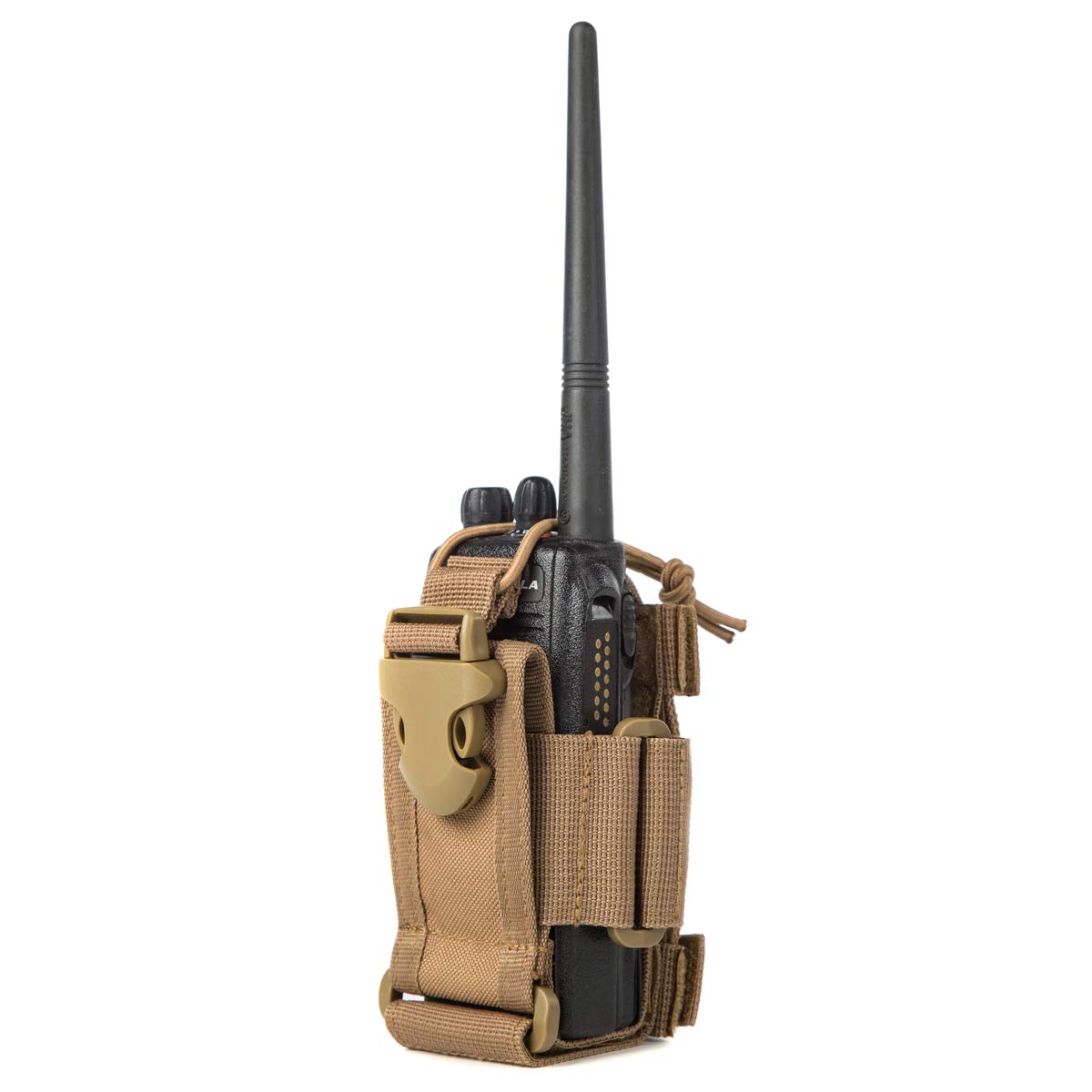 Tactical Radio Holder Radio Case Molle Radio Pouch Military Heavy Duty Radios Holster Bag for Two Ways Walkie Talkies Compatible with Bags/Packs/Duffels by LUITON (Tan)