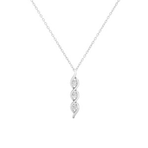 dazzlingrock collection round white diamond ladies twist 3 stone infinity pendant 1/10 ct (0.10 ctw, color i-j, clarity i1-i2), 14k white gold