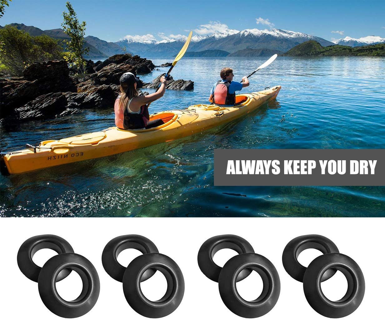 Tomato Palace Kayak Paddle Drip Rings, Canoe Paddles Drip Ring, Kayak Part Accessories (8 PCS)