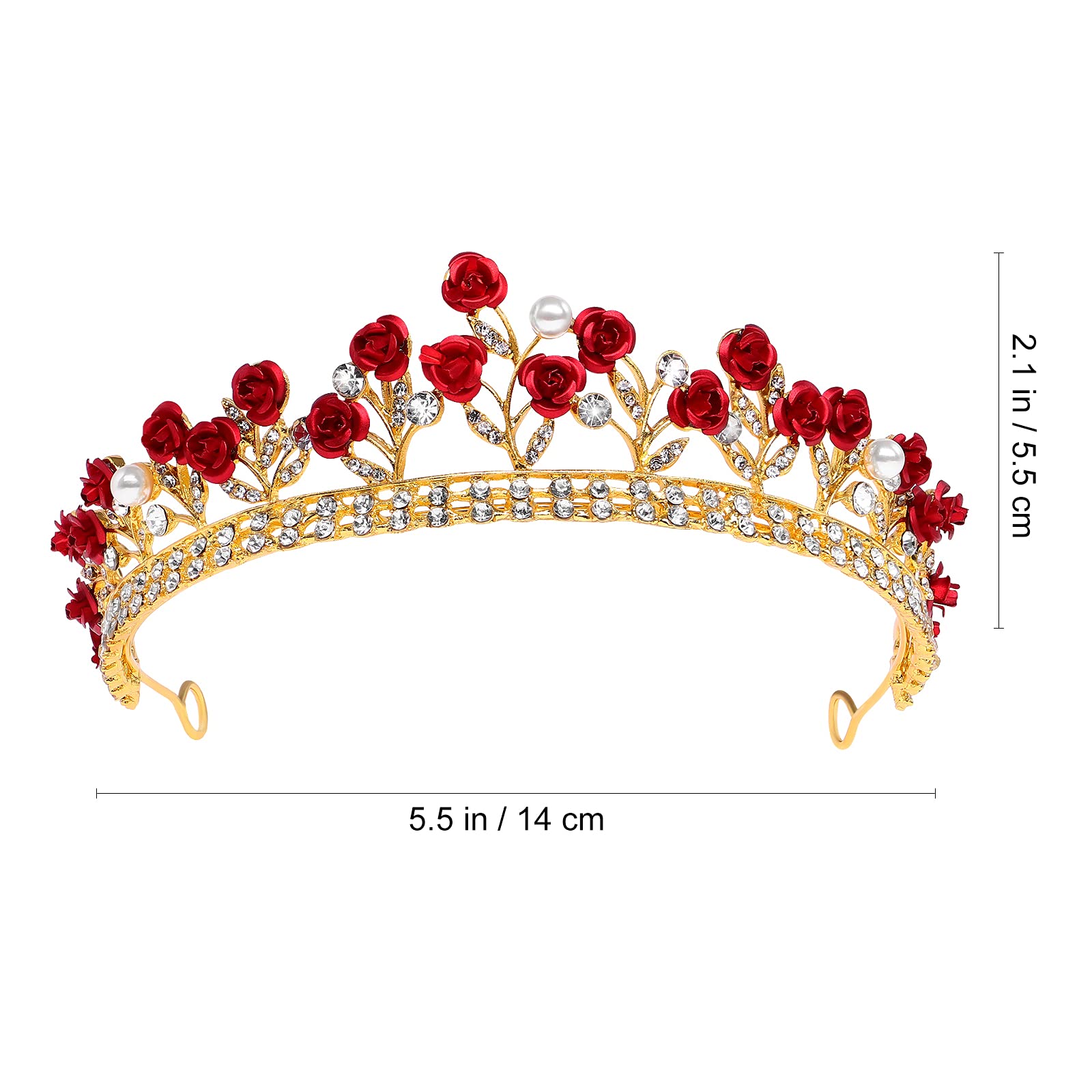 Rose Crown Rose Tiaras for Women Rose Designed Bride Headdress Wedding Hair Crown Rose Rhinestone Crown Wedding Girl Tiara Headdress