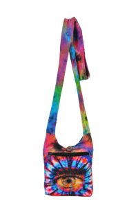 the collection royal tie dye cotton sling crossbody shoulder graphic mini hobo bag