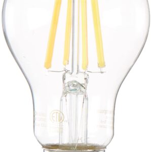 Westinghouse 5136100 6.5 Watt (60 Watt Equivalent) A19 Dimmable Clear Filament LED Light Bulb, Medium Base, 2 Pack