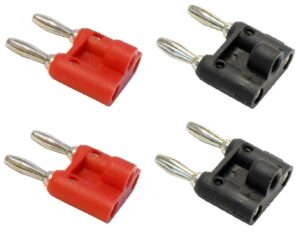 audio2000's acc3166br4 two-pair (2-black, 2-red, 4 plugs total) corrosion-resistant banana plugs for speaker wires