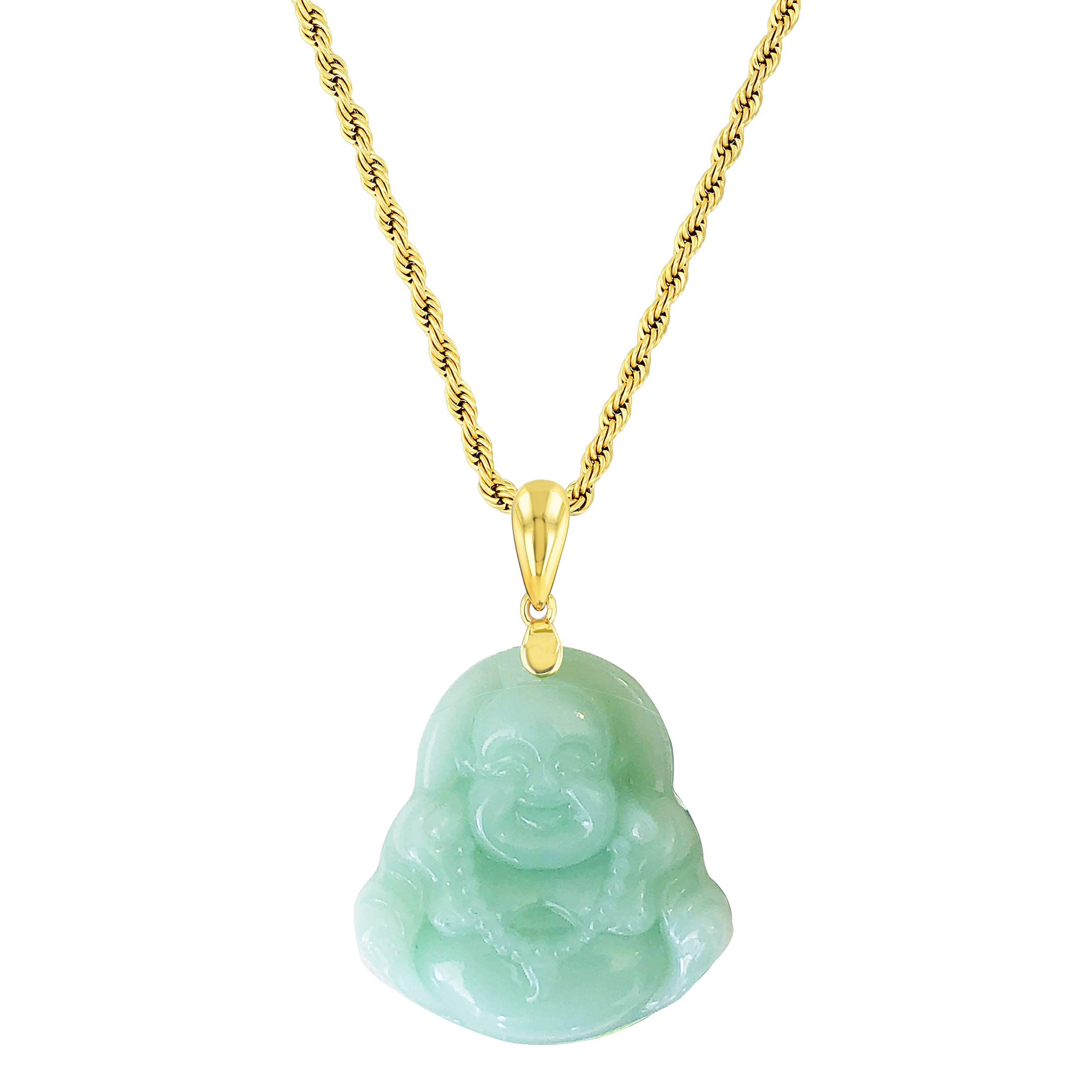 Smiling Laughing Buddha Green Jade Pendant Cute Necklace Rope Chain Genuine Certified Grade A Jadeite Jade Hand Crafted, Jade Neckalce, 14k Gold Filled Buddha necklace, Jade Medallion Apple Green