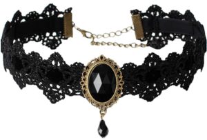 alaix lace choker with faux pearl sexy rock style vintage necklace for women and girls black