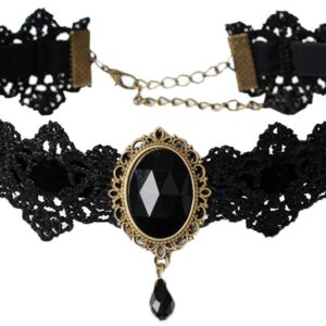 ALAIX Lace Choker with Faux Pearl Sexy Rock Style Vintage Necklace for Women and Girls Black