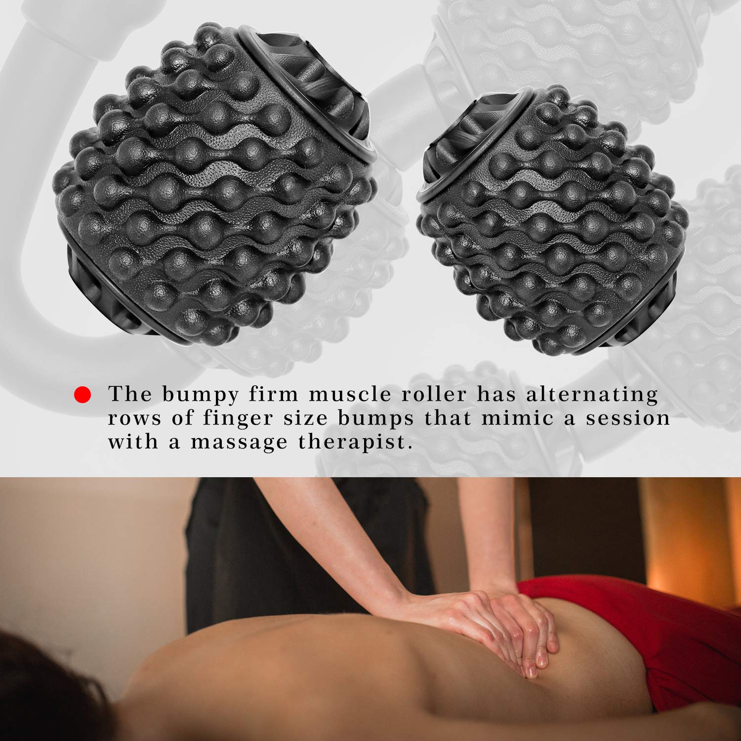 Muscle Roller, Trigger Point Muscle Roller for Calves, Leg, Arms, Tennis Elbow and Golfer Elbow, Foam Roller Deep Massage Tool for Relieve Muscle Soreness, Stiffness and Tight Muscles