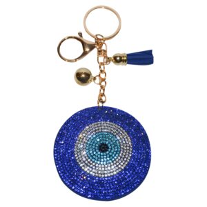 popfizzy evil eye keychain for women crystal bag charm bling purse charm crystal backpack clip for girls car keyring