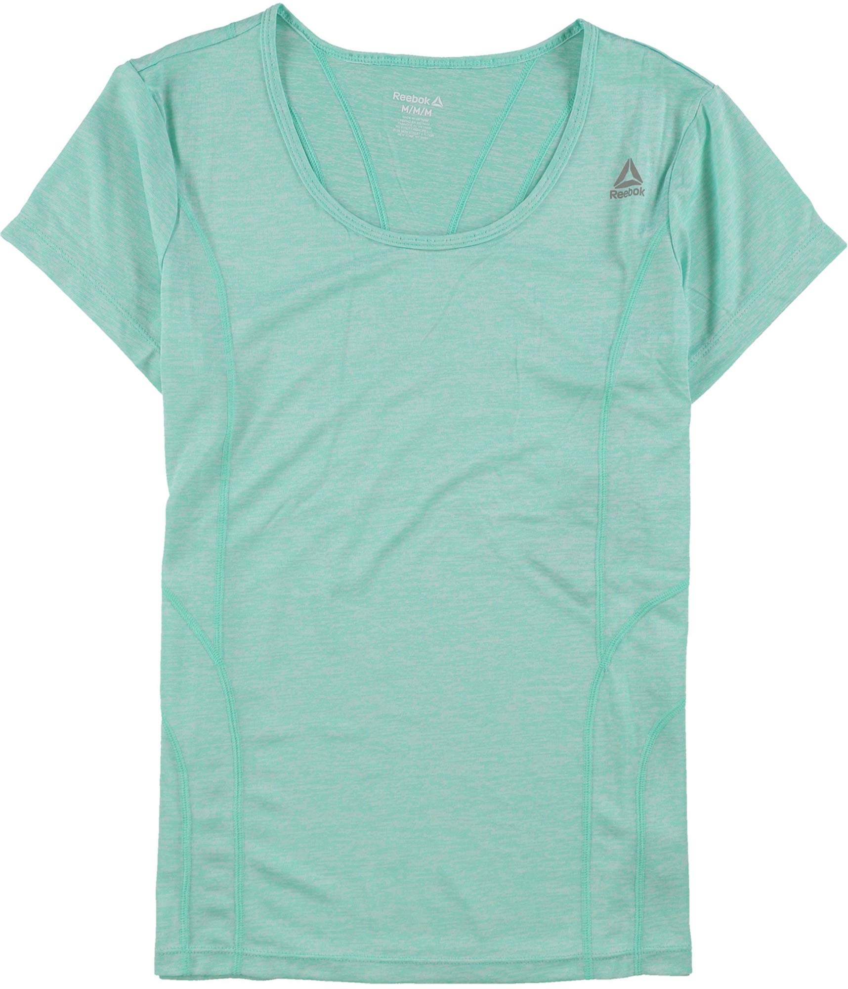 Reebok Womens Two Tone Basic T-Shirt, Green, Large