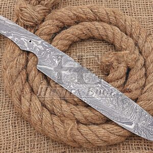 HUNTEX Unique Custom Handmade Hand-Forged Twist Pattern Damascus Steel 13 Inch Long Full Tang Razor Sharp Hunting Blank Blade Neck Sticker Knife