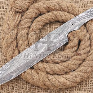 HUNTEX Unique Custom Handmade Hand-Forged Twist Pattern Damascus Steel 13 Inch Long Full Tang Razor Sharp Hunting Blank Blade Neck Sticker Knife