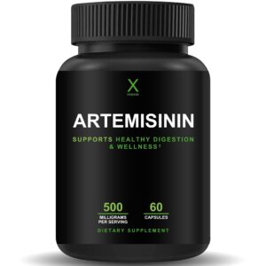 humanx artemisinin 500 mg - supports healthy aging, digestion, and immunity - usa third party tested - vegan, non-gmo - artemisia annua supplement - sweet wormwood extract - easy to swallow capsules