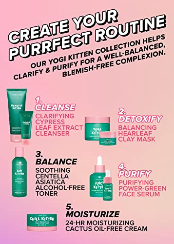 I Dew Care Heartleaf Skincare Set - Kitten My Balance On | Foam Cleanser, Wash-off Mask, Serum For Blemish Skin, With Kaolin, Heartleaf Extract, Gift, Travel Size, Korean Skincare, TSA Friendly Size