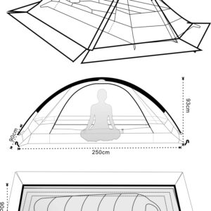 camppal 1 Person Tent Backpacking Camping Hiking Trekking Hunting Mountain Tent Super Lightweight and Waterproof & Windproof 4 Seasons Single (Green) - MT051