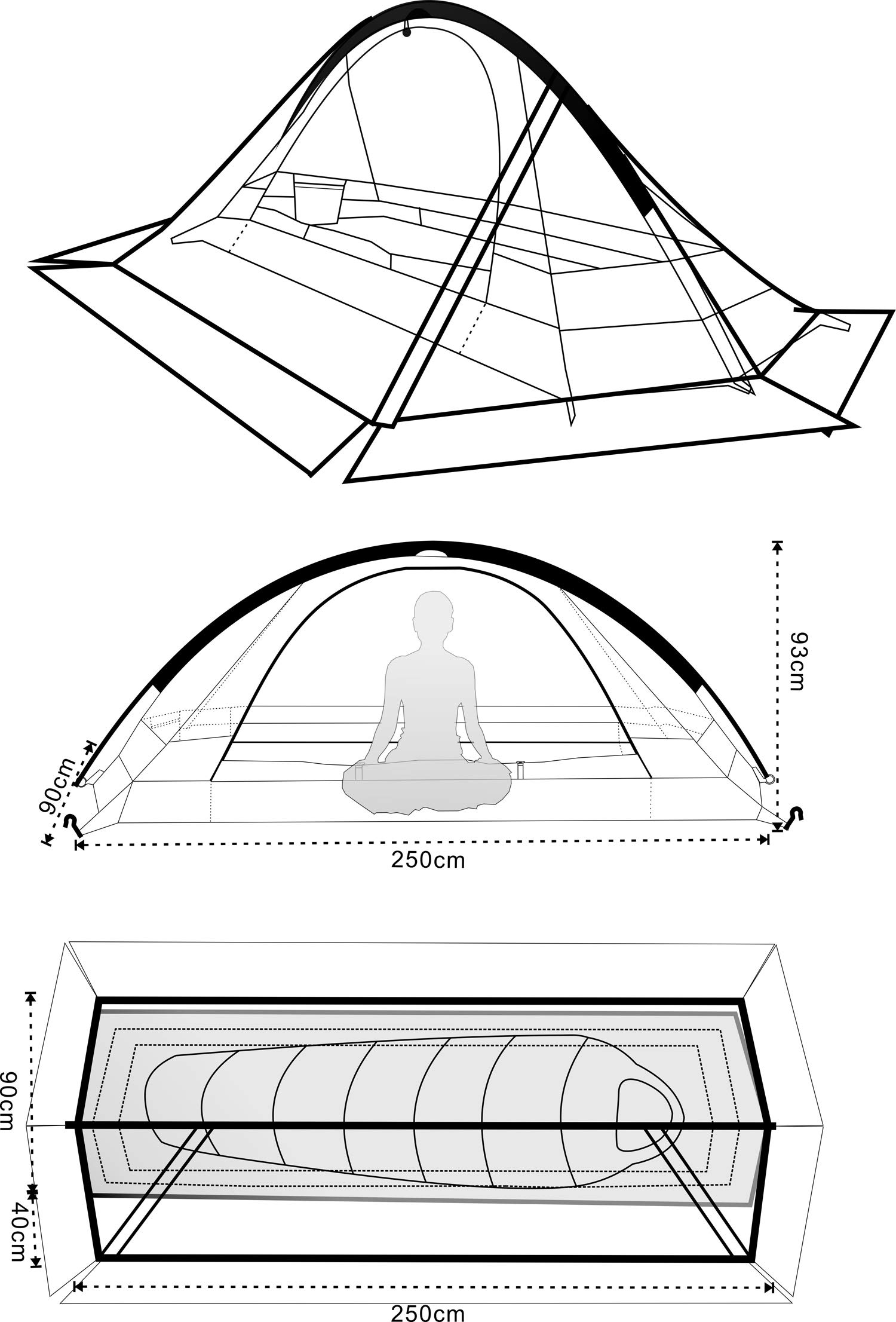 camppal 1 Person Tent Backpacking Camping Hiking Trekking Hunting Mountain Tent Super Lightweight and Waterproof & Windproof 4 Seasons Single (Green) - MT051