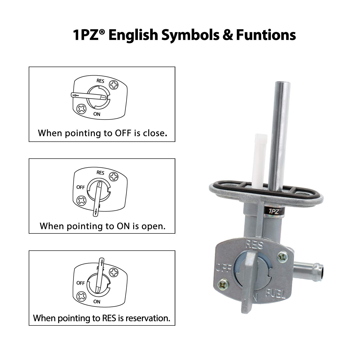 1PZ SL1-P01 Fuel Gas Tank Petcock Valve Replacement for Yamaha YFS200 YFM250 YFM350 YFM400 YFM600 YFZ350 YFZ450 Suzuki DRZ400 FZR600 LT80 LTZ250 LTZ400 Raptor 660 Wolverine Banshee 350 Grizzly Blaster