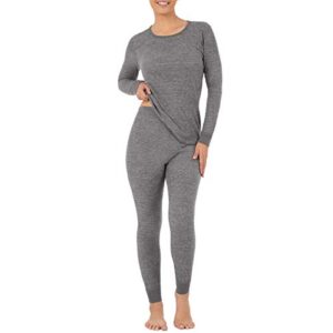 Fruit of the Loom Women's Micro Waffle Thermal Bottom, Medium, Smoke Heather