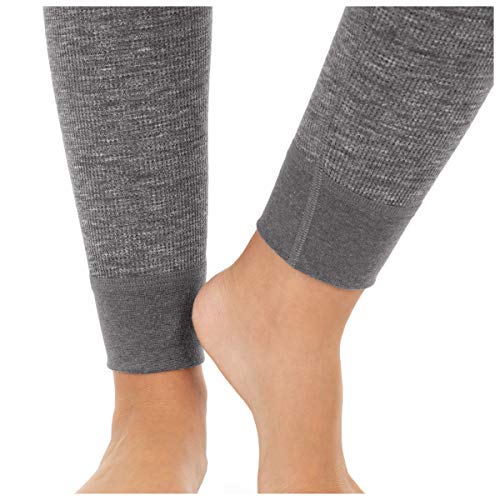 Fruit of the Loom Women's Micro Waffle Thermal Bottom, Medium, Smoke Heather