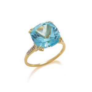 YoTreasure 8.73 ct. t.w. Sky Blue Topaz Chunky Ring 10kt Yellow Gold