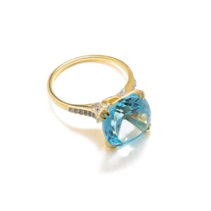 YoTreasure 8.73 ct. t.w. Sky Blue Topaz Chunky Ring 10kt Yellow Gold