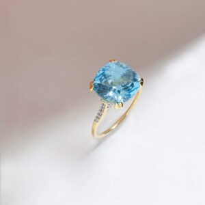 YoTreasure 8.73 ct. t.w. Sky Blue Topaz Chunky Ring 10kt Yellow Gold