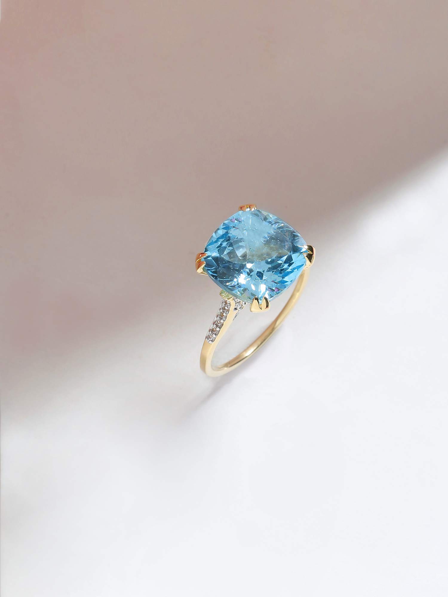 YoTreasure 8.73 ct. t.w. Sky Blue Topaz Chunky Ring 10kt Yellow Gold