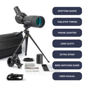 Omano Smithsonian Spotting Scopes for Target Shooting – 20-60x60 Spotting Scopes for Bird Watching – Best Spotting Scope with Tripod and Phone Adapter for Adults – includes Smithsonian Bird Guide