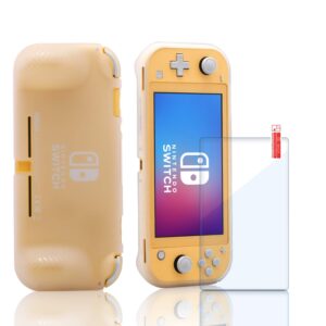 heatfun switch lite grip case, tpu case for nintendo switch lite with tempered glass screen protector