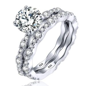 starchenie 1.25 ct cubic zirconia engagement rings set for women sterling silver cz wedding bridal ring set