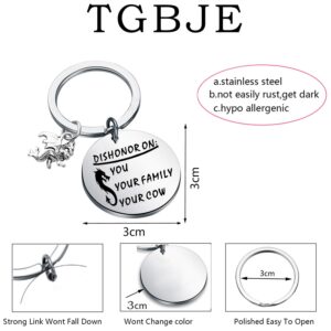 TGBJE Mulan Inspire Gift Dishonor On Your Cow and Family Keychain Dragon Gift for Mulan Fans (Dishonor Keychain)…