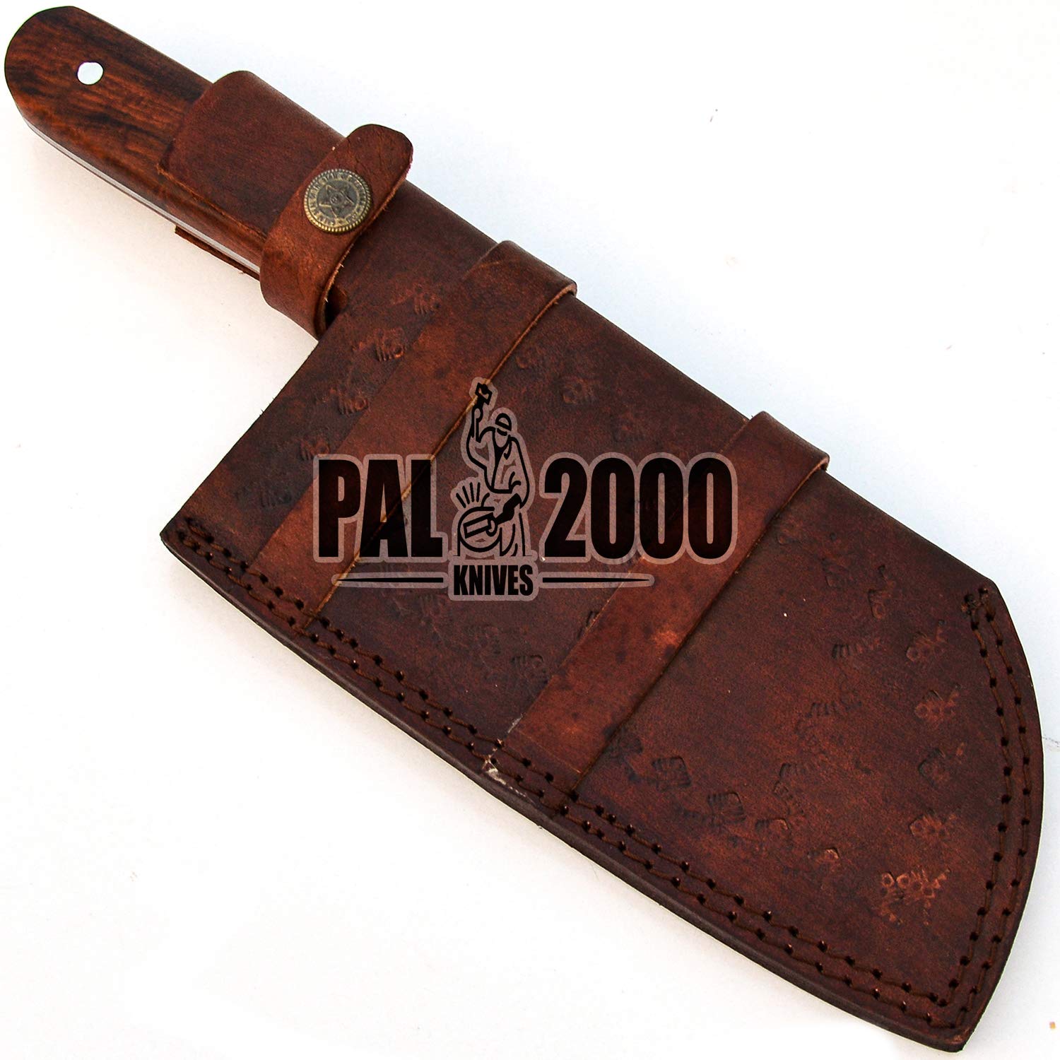 PAL 2000 KNIVES CL 9832 Custom Handmade Carbon Steel Fixed Blade 7 Inch Cleaver Knife Rosewood handle with Sheath