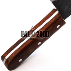 PAL 2000 KNIVES CL 9832 Custom Handmade Carbon Steel Fixed Blade 7 Inch Cleaver Knife Rosewood handle with Sheath