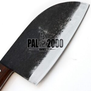 PAL 2000 KNIVES CL 9832 Custom Handmade Carbon Steel Fixed Blade 7 Inch Cleaver Knife Rosewood handle with Sheath