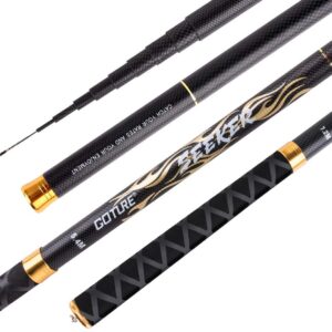 Goture Telescopic Tenkara Fishing Rod Collapsible Crappie Rods 1 Piece Portable Hand Fishing Poles Carbon Fiber Telescoping Stream Ultralight Inshore Carp Bamboo Pole Bass Trout 12 15 18 20 21 24Ft