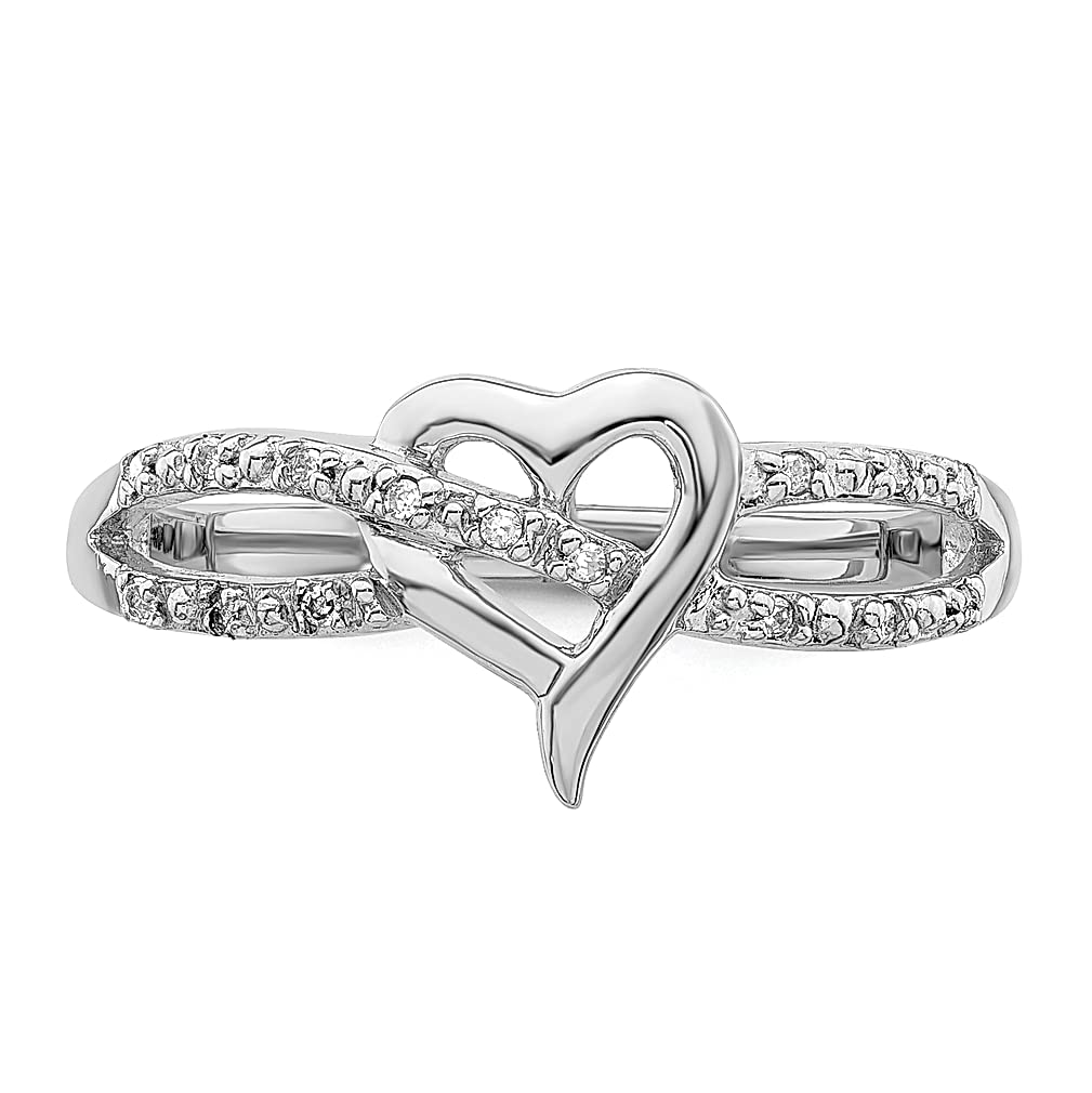 925 Sterling Silver Diamond Heart Ring Love Fine Jewelry For Women Gifts For Her