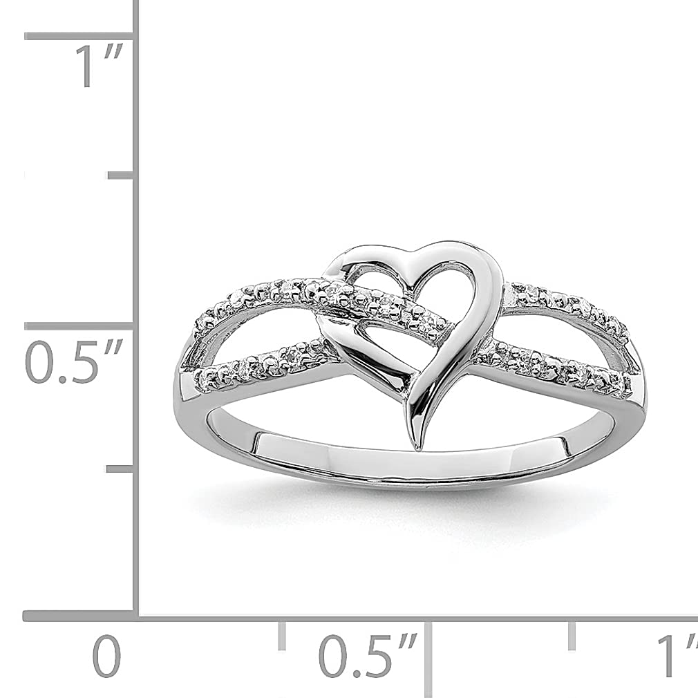 925 Sterling Silver Diamond Heart Ring Love Fine Jewelry For Women Gifts For Her