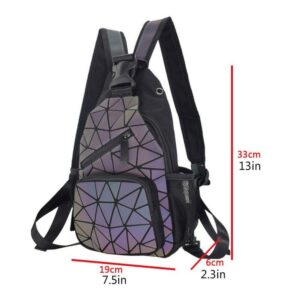 OLOEY Women Geometric Luminous Purses and Handbags Chic Stylish Color Changable Reflective Cross Body Bags Backpack (Mini Backpack)