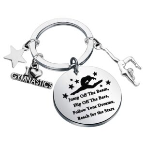 wsnang gymnastics team gifts jump off the beam flip off the bars follow your dreams reach for the stars keychain (reach for the stars kc)